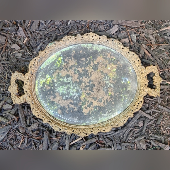 unbranded | Bath | Antique Brass Patinated Vanity Mirror Tray 2 | Poshmark
